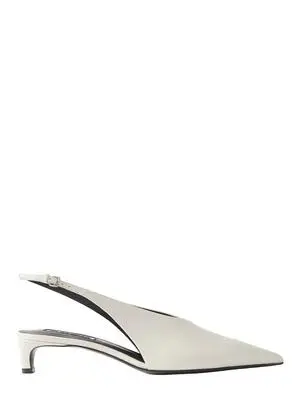 JIL SANDER Leather Slingback Pumps - Neutrals