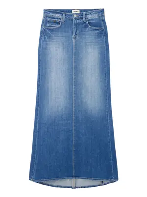 L'Agence Kailani Denim Maxi Skirt - Blue