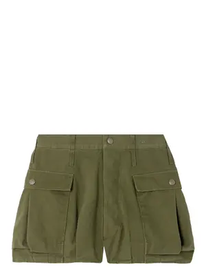 R13 Bubble Herringbone Cotton Shorts - Green