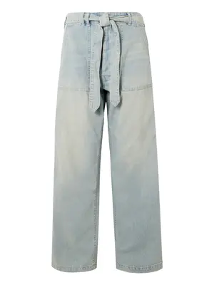 R13 Belted High-rise Wide-leg Jeans - Blue