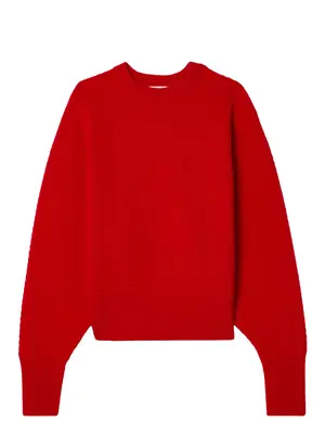Sasuphi Waffle-knit Merino Wool And Cashmere-blend Sweater - Red