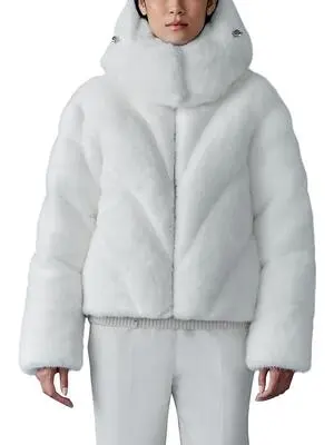 Mackage Anik Faux Fur Down Jacket - Cream