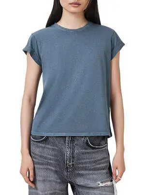 ALLSAINTS Anna Cotton Tee Flint Stone Blue