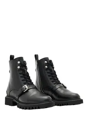 ALLSAINTS Tori Buckle Ankle Boots - Black/dull