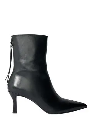 Maje Faymon Pointed Toe Mid Heel Booties - Black