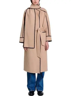 Maje Gicoco Coat Camel/noir