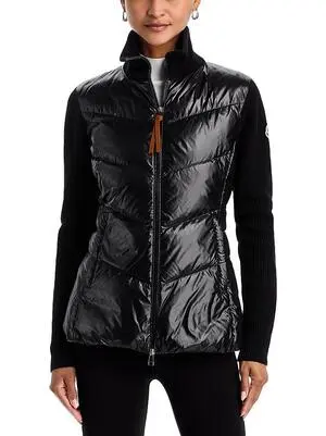 Moncler Padded Wool Puffer Cardigan - Black
