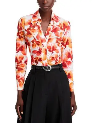 Chiara Boni La Petite Robe Shohreh Collared Top - Orange Affair