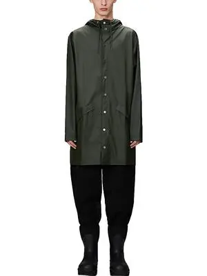 Rains Waterproof Long Rain Jacket - Green