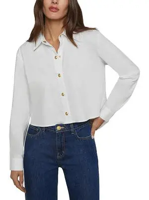 L'Agence Cosette High-low Shirt - White/gold