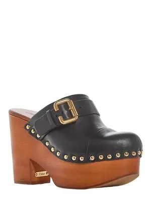 Chloé Jeannette Studded Clogs - Black