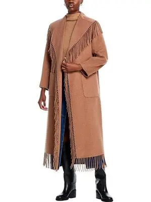 Simkhai Carrie Fringe Coat - Camel