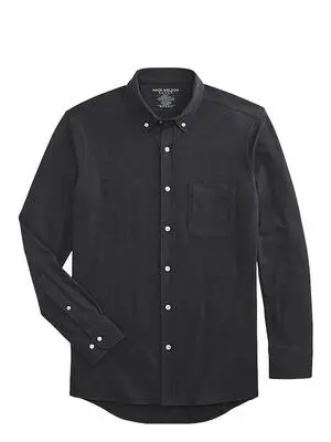 Mack Weldon Silver Supima Cotton Blend Button Down Shirt True Black