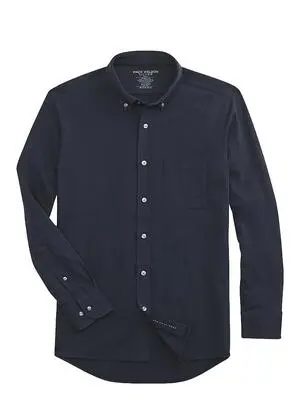 Mack Weldon Silver Supima Cotton Blend Button Down Shirt True Navy
