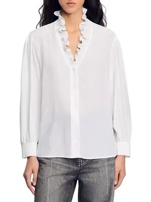 Sandro Li Silk Shirt - White