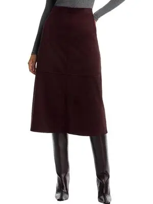 SINGLE THREAD Faux Suede A-Line Skirt Coffee Bean