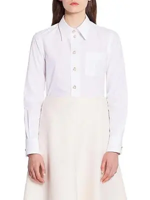 LANVIN Long Sleeve Poplin Shirt - Optical White