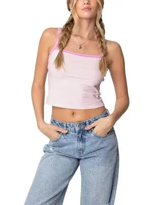 EDIKTED Francesca Contrast Tank Top - Pink