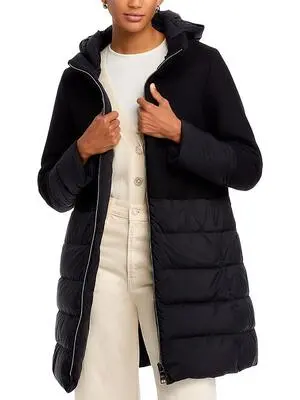 Herno Mixed Media Down Coat - Black