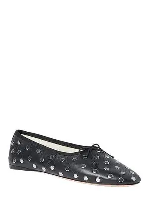 LOEFFLER RANDALL Embellished Ballerina Flats - Black Satin