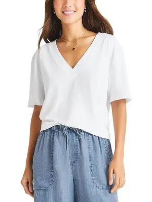 Splendid Kacey V-neck Tee - White