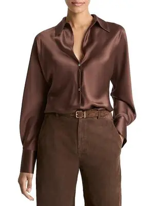 Vince Silk Blouse - Espresso