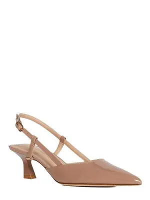 STUART WEITZMAN Vinnie 50 Slingback Kitten Heels Fawn