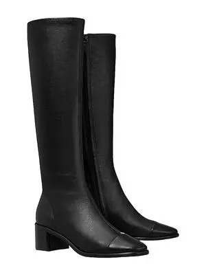 Tory Burch Cap-toe Knee-high Boots - Perfect Black