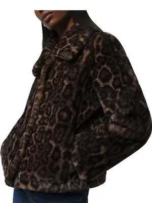 Apparis Elis Print Faux Fur Jacket - Dark Leopard