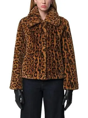Apparis Elis Print Faux Fur Jacket - Leopard