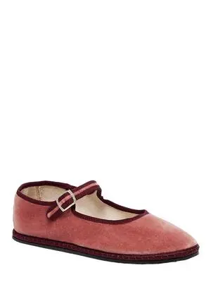 VIBI VENEZIA Vibi Venezia Mary Jane Velvet Ballet Flats Marie Antionette