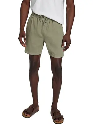 Faherty Brand Essential 6.5" Linen Shorts Canyon Olive