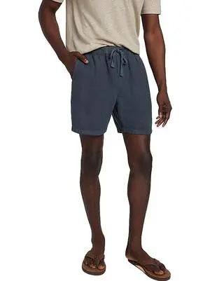 Faherty Brand Essential 6.5" Linen Shorts - Cove Navy