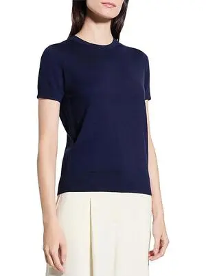 Theory Lightweight Wool Top - Deep Navy