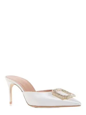 MALONE SOULIERS Mona Embellished Pointed Toe Pumps - Satin