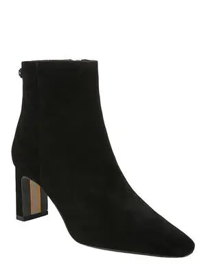 Sam Edelman Saige Pointed Toe Mid Heel Ankle Booties - Black