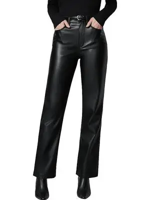 Joe's Jeans The Margot Faux Leather Straight Jeans - Black