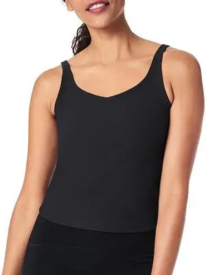 Spanx Contour Rib Shelf Tank Very Black