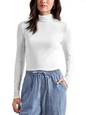 Splendid Turtleneck Tee White