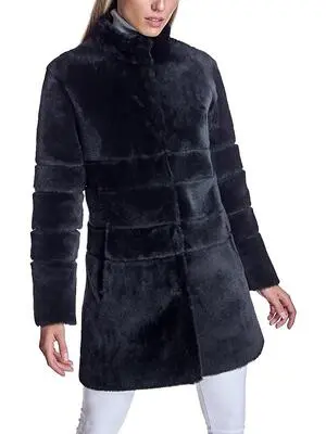 MAXIMILIAN Maximilian Reversible Shearling Shortcoat Black