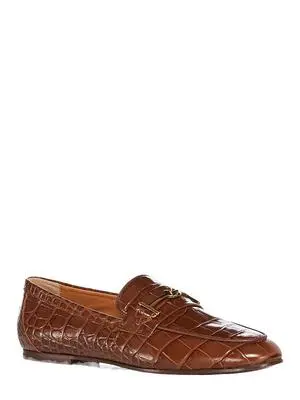 TOD'S Kate Croc-print Loafers - Dark Brown