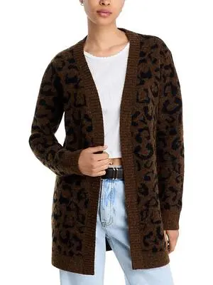 Aqua Leopard Open Front Cardigan - Aqua Exclusive Bronze
