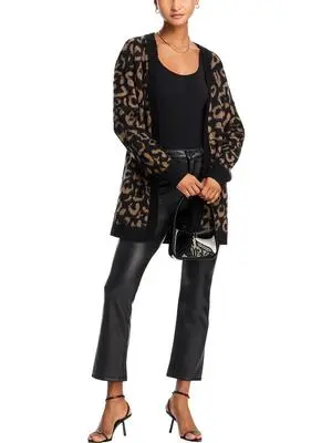 Aqua Leopard Open Front Cardigan - Aqua Exclusive Mocha
