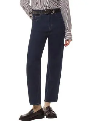 Whistles Stretch Barrel Leg Jeans - Dark Denim