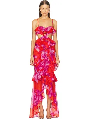 MICHAEL COSTELLO Abby Gown - Pink Floral