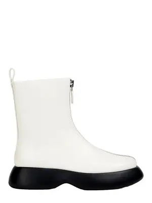 3.1 Phillip Lim Leather Platform Ankle Boots - Off-white