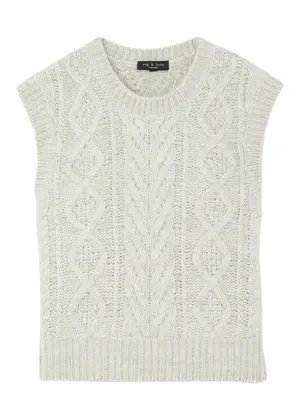 Rag & Bone Brody Cable-knit Wool Vest - Light Gray