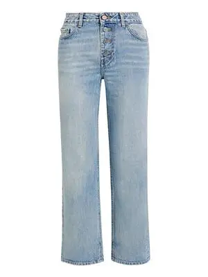 GANNI High-rise Straight-leg Jeans - Light Denim