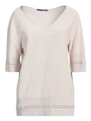 MANILA GRACE Knitted V-neck Top - Beige