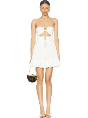 AREA Heart Mini Dress - Off White